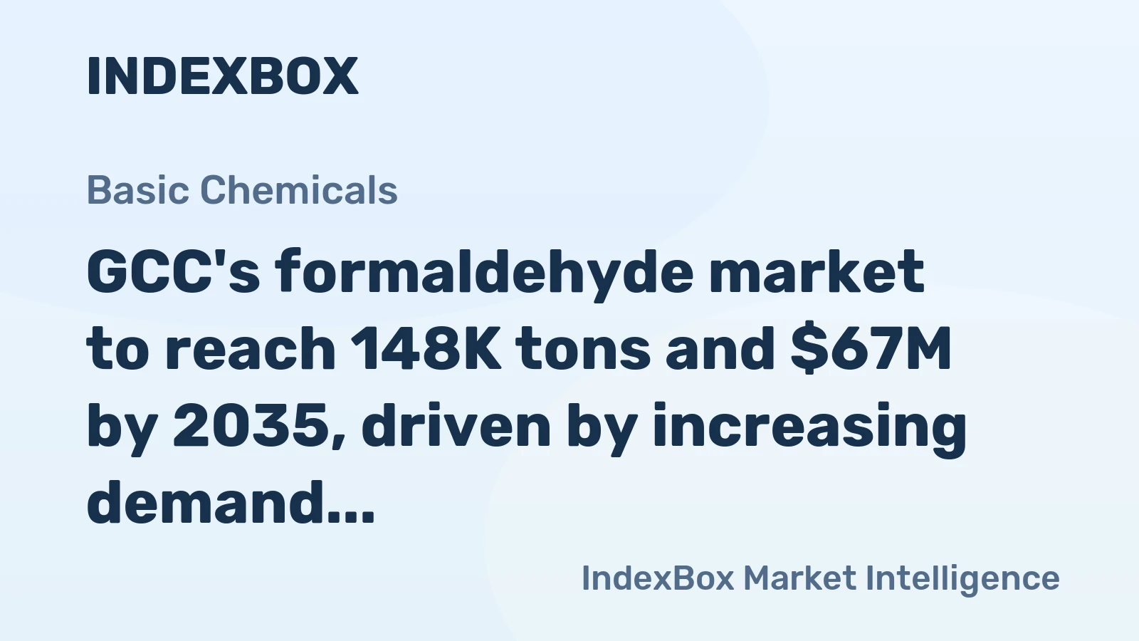 GCC's formaldehyde market to reach 148K tons and $67M by 2035, driven by increasing demand.