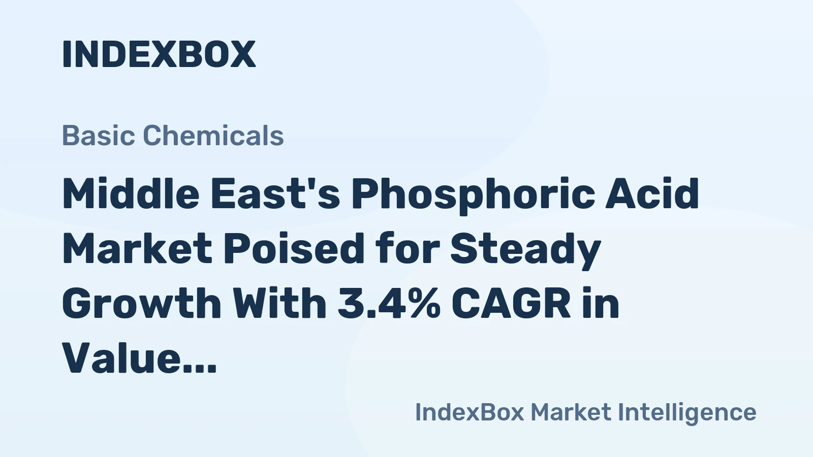 Middle East's Phosphoric Acid Market Poised for Steady Growth With 3.4% CAGR in Value Through 2035