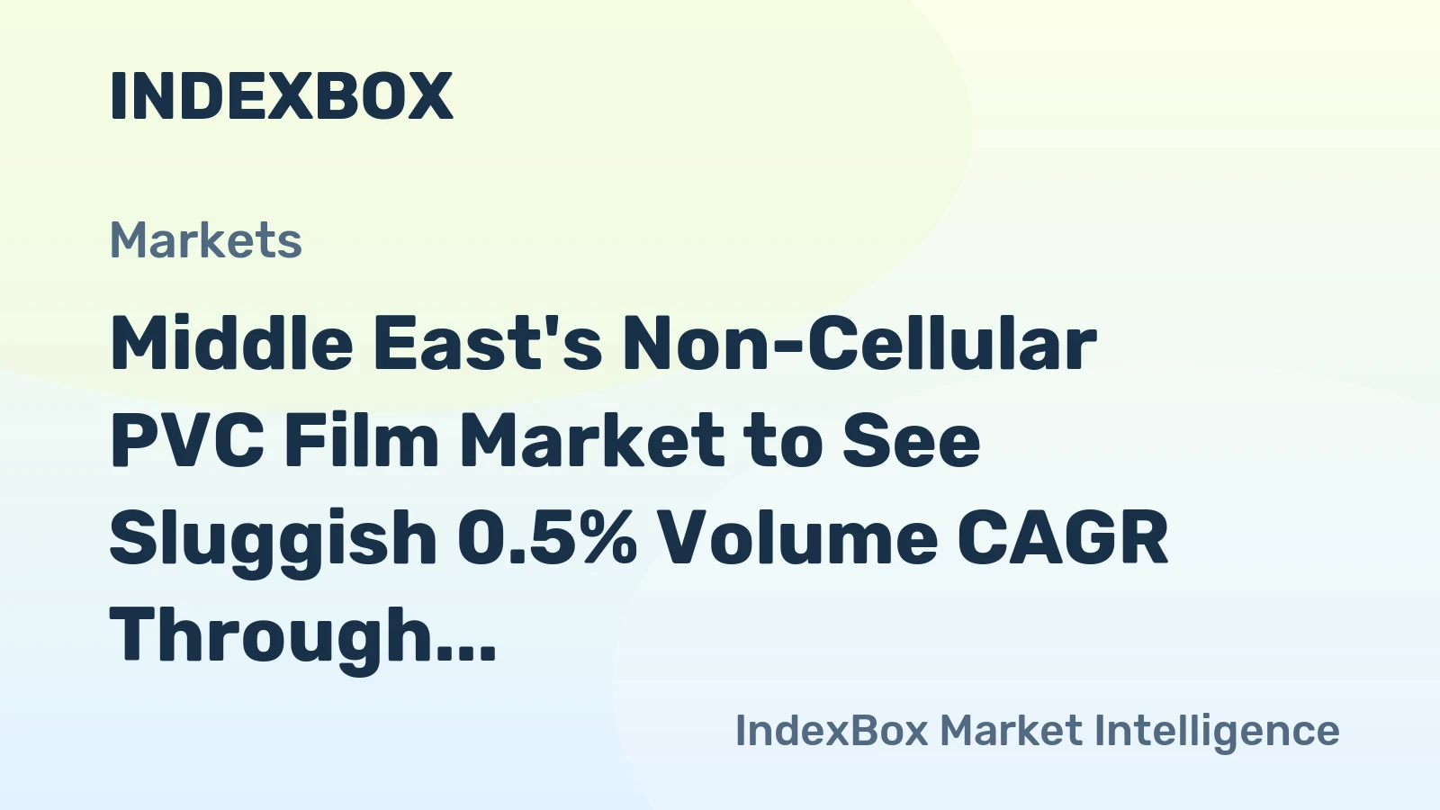 Middle East's Non-Cellular PVC Film Market to See Sluggish 0.5% Volume CAGR Through 2035