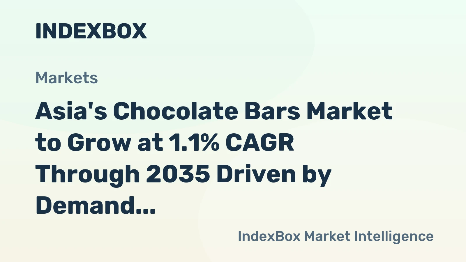 Asia's Chocolate Bars Market to Grow at 1.1% CAGR Through 2035 Driven by Demand for Cereals, Fruit, and Nuts