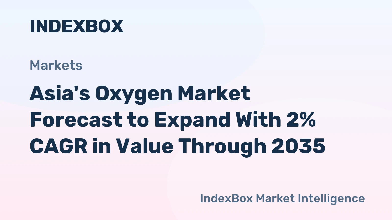 Asia's Oxygen Market Forecast to Expand With 2% CAGR in Value Through 2035