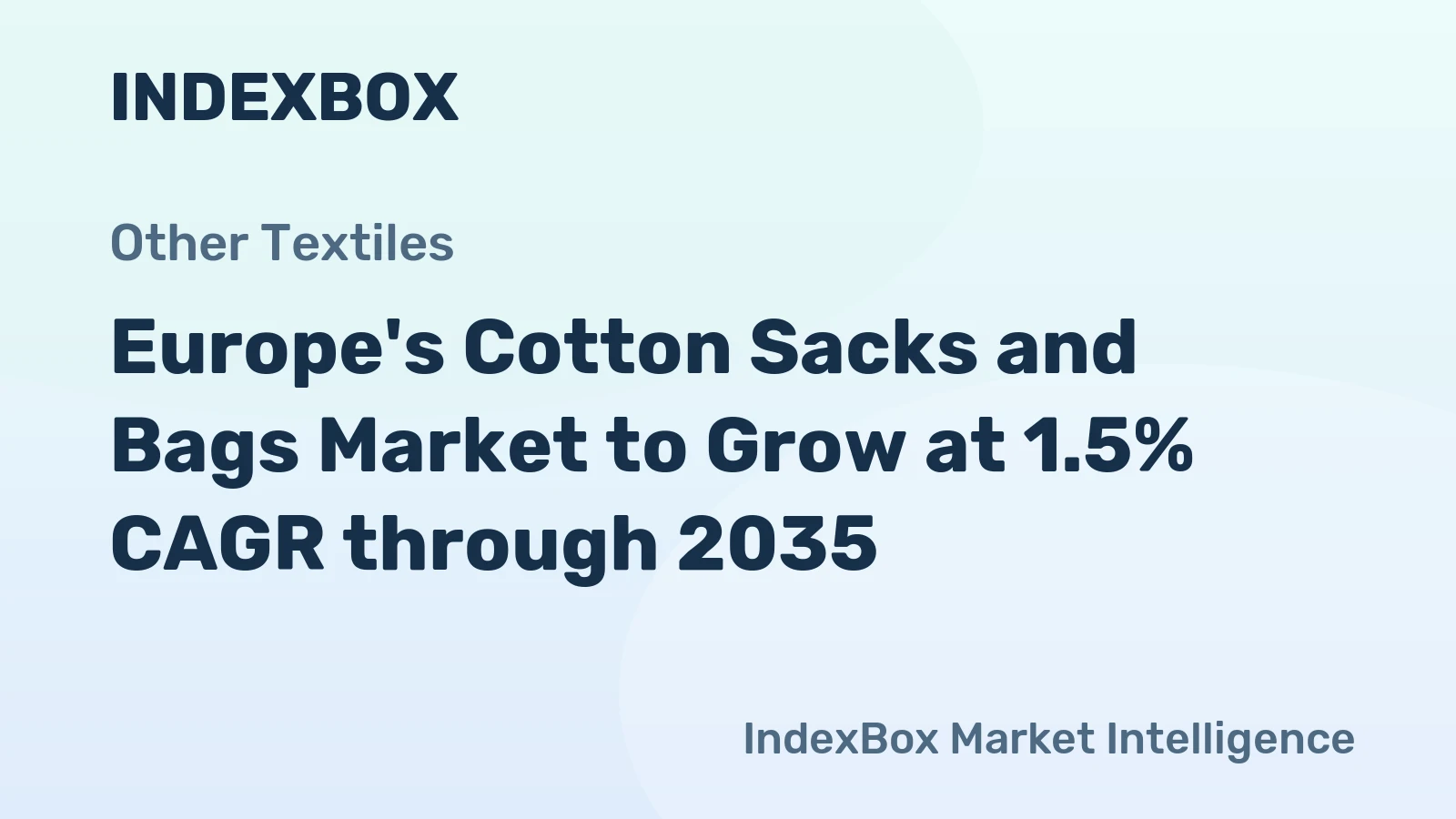 Europe's Cotton Sacks and Bags Market to Grow at 1.5% CAGR through 2035
