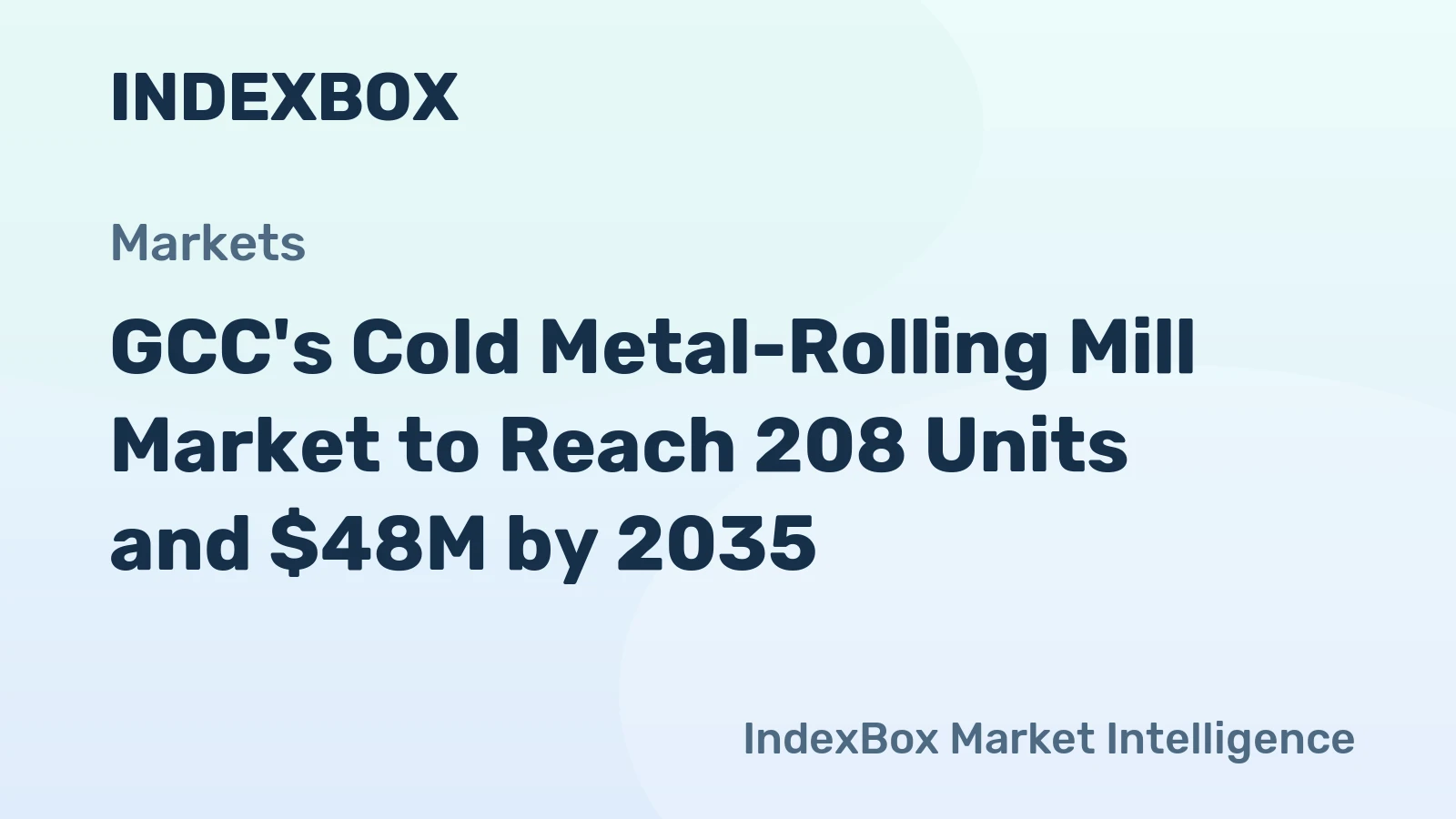 GCC's Cold Metal-Rolling Mill Market to Reach 208 Units and $48M by 2035