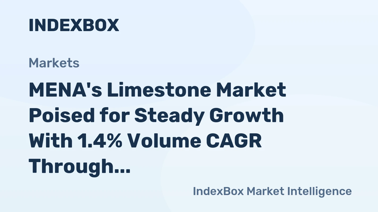 MENA's Limestone Market Poised for Steady Growth With 1.4% Volume CAGR Through 2035