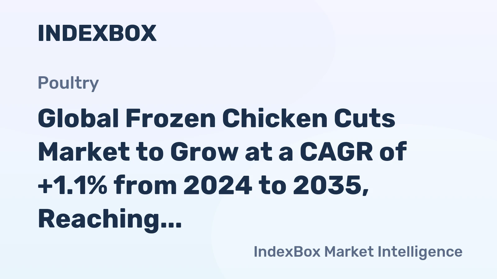 Global Frozen Chicken Cuts Market to Grow at a CAGR of +1.1% from 2024 to 2035, Reaching $42.5B by 2035