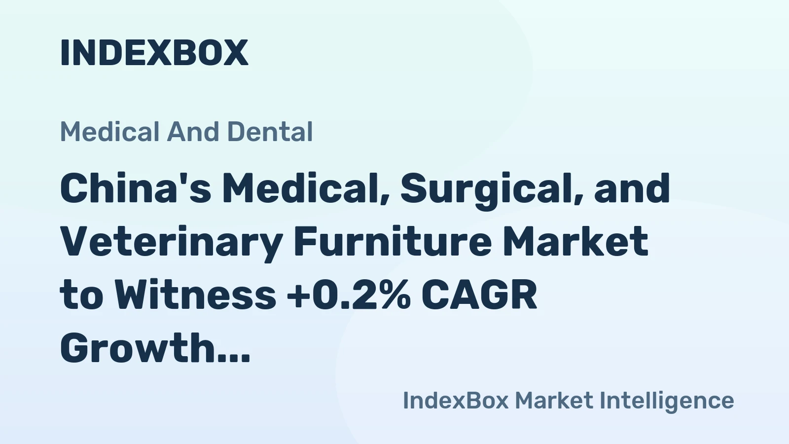 China's Medical, Surgical, and Veterinary Furniture Market to Witness +0.2% CAGR Growth Through 2035