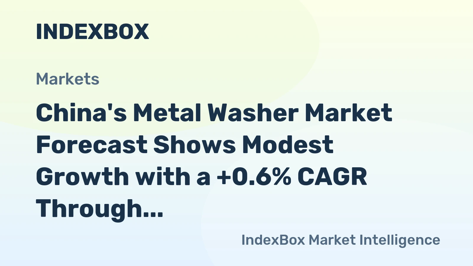 China's Metal Washer Market Forecast Shows Modest Growth with a +0.6% CAGR Through 2035