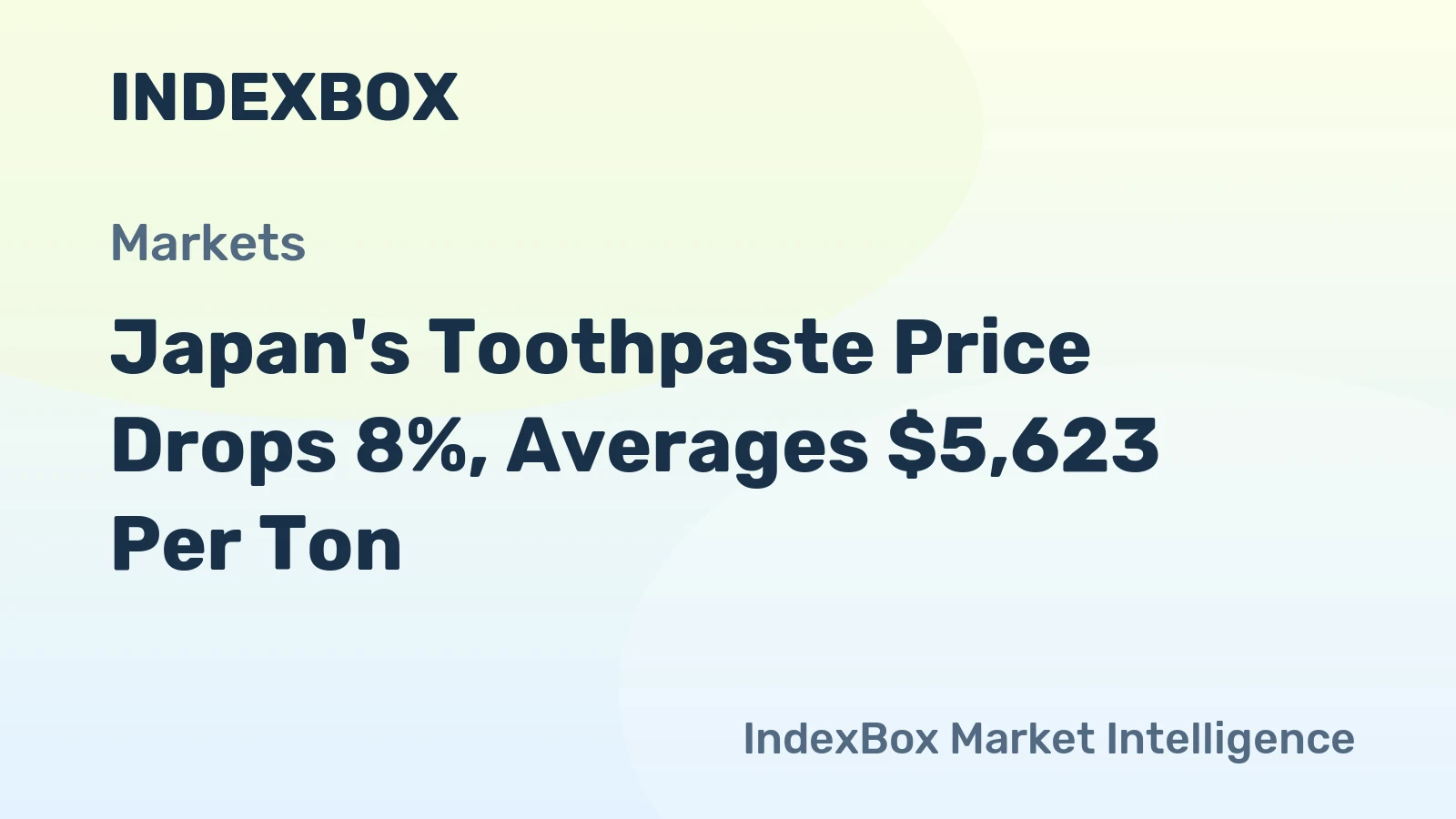 Japan's Toothpaste Price Drops 8%, Averages $5,623 Per Ton
