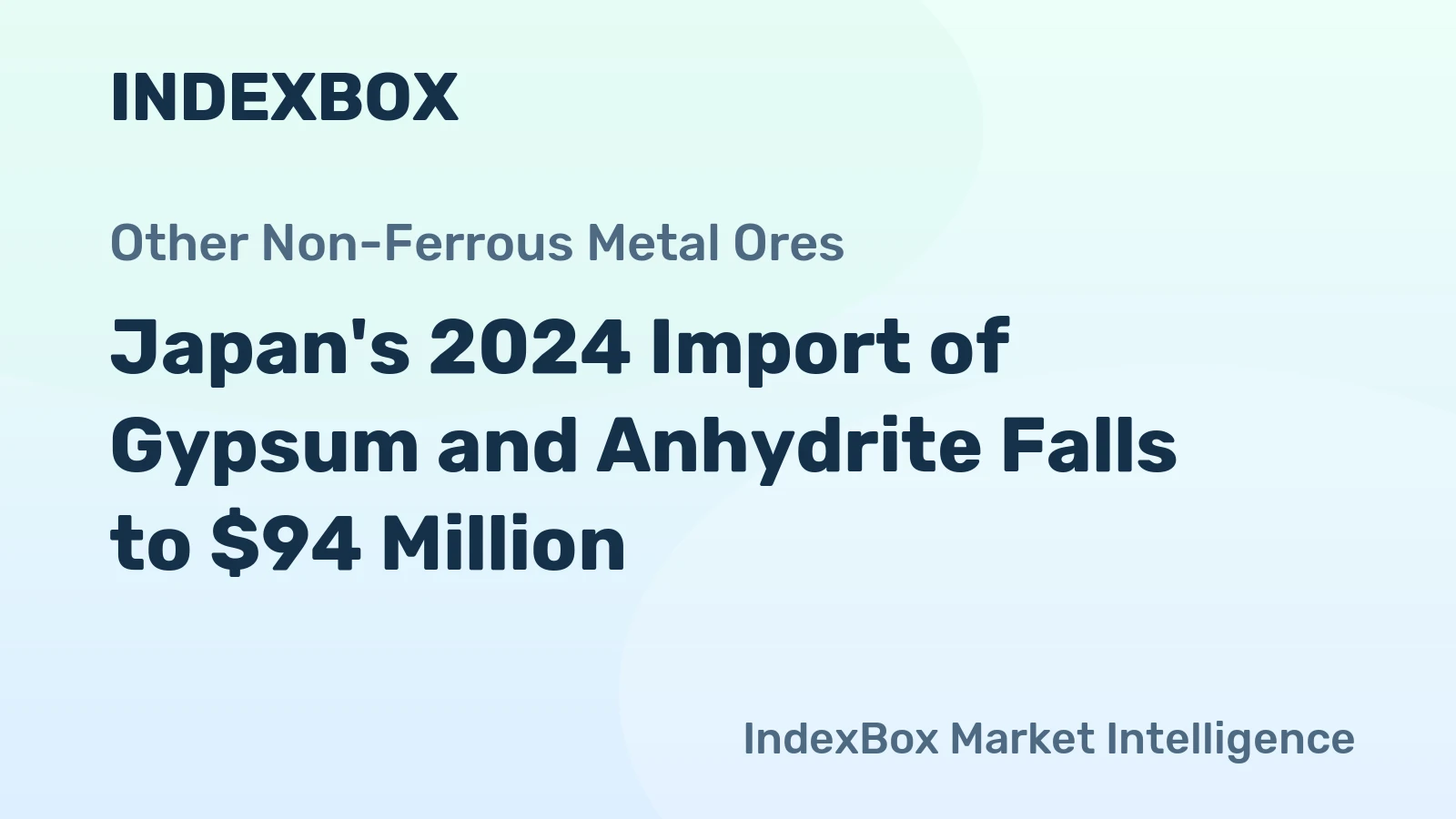 Japan's 2024 Import of Gypsum and Anhydrite Falls to $94 Million