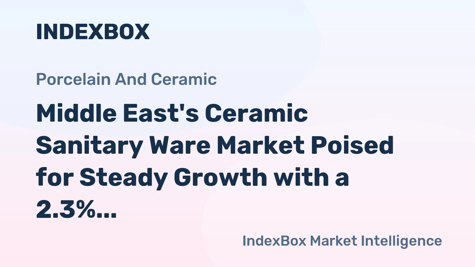 Middle East's Ceramic Sanitary Ware Market Poised for Steady Growth with a 2.3% CAGR in Value Through 2035