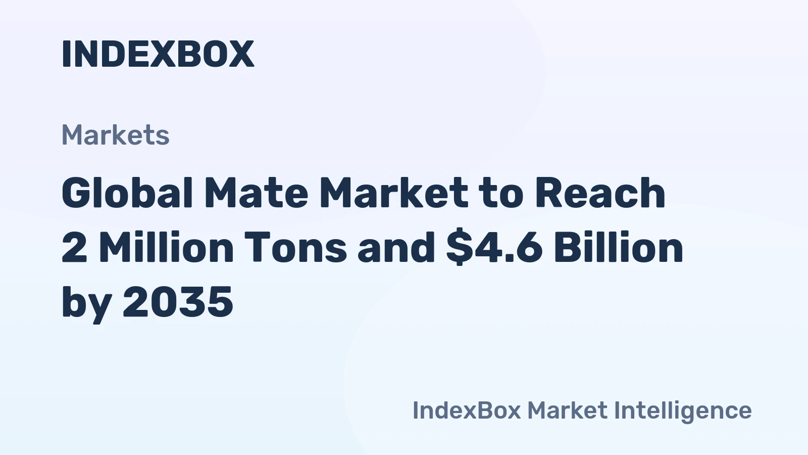 Global Mate Market to Reach 2 Million Tons and $4.6 Billion by 2035