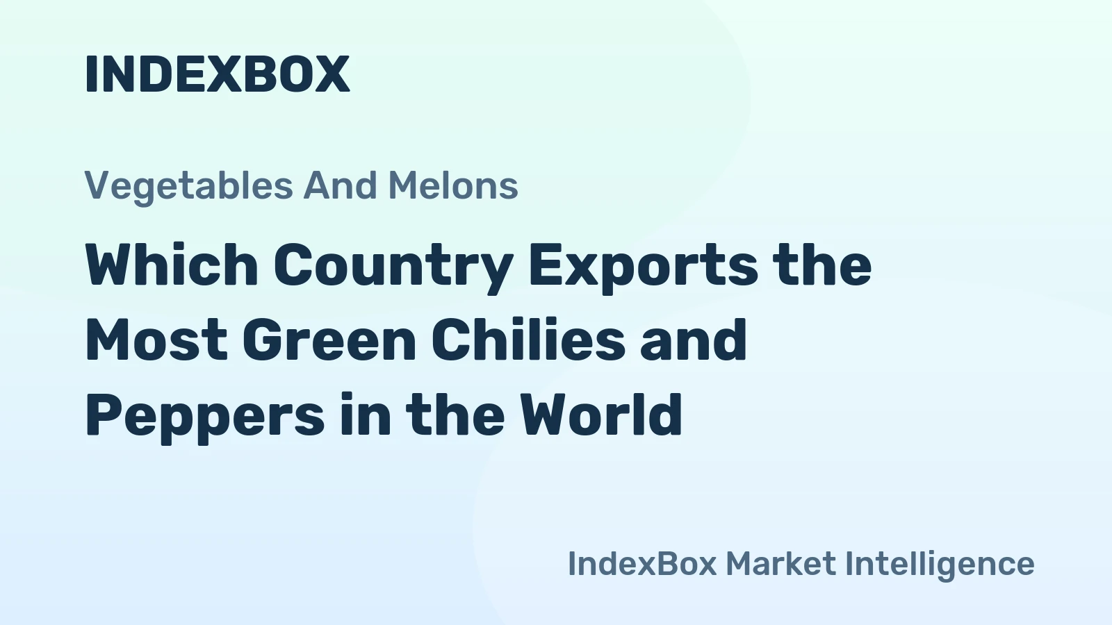 Which Country Exports the Most Green Chilies and Peppers in the World?