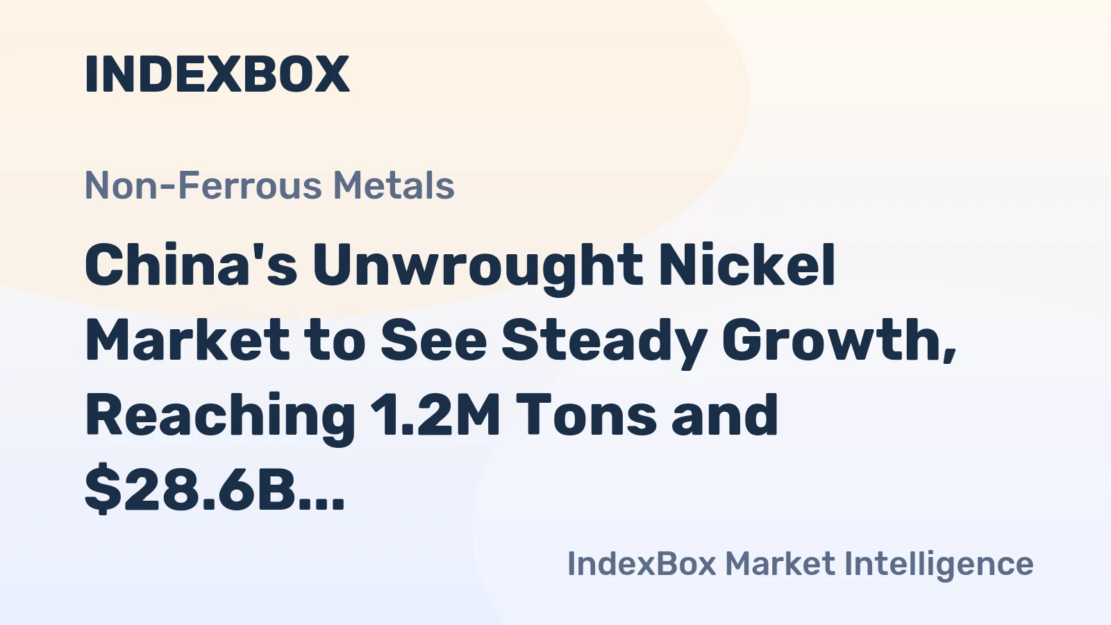 China's Unwrought Nickel Market to See Steady Growth, Reaching 1.2M Tons and $28.6B by 2035