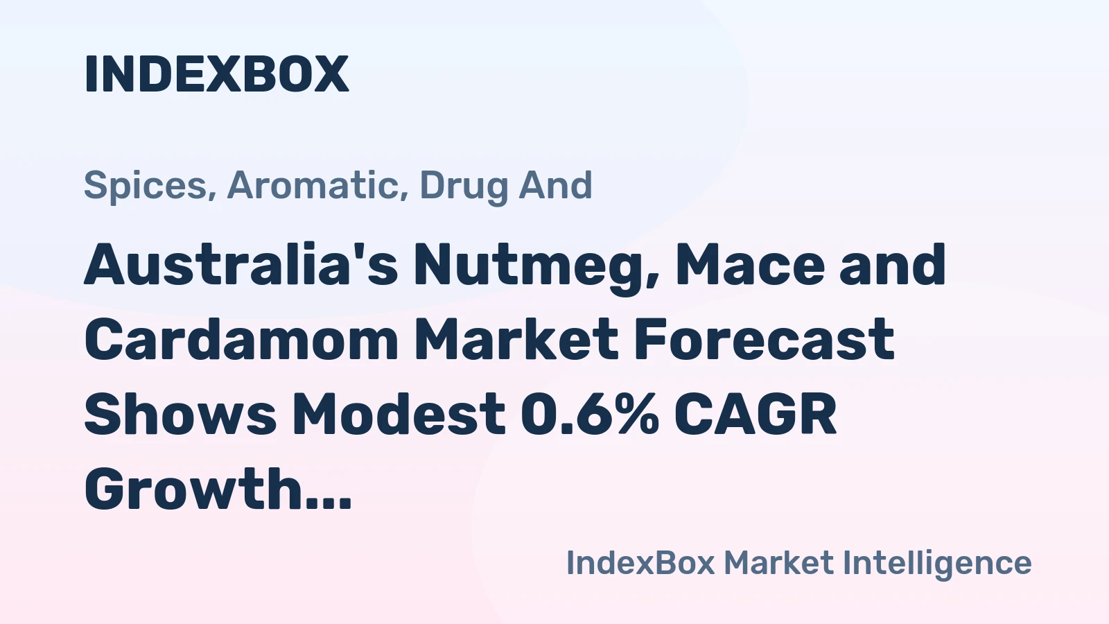 Australia's Nutmeg, Mace and Cardamom Market Forecast Shows Modest 0.6% CAGR Growth