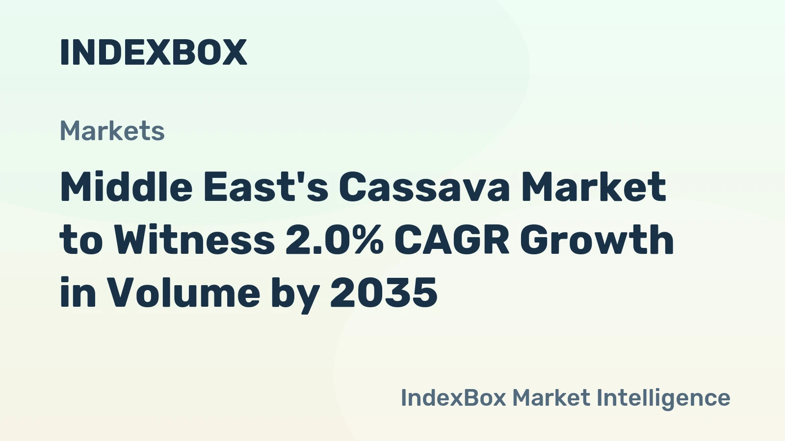 Middle East's Cassava Market to Witness 2.0% CAGR Growth in Volume by 2035