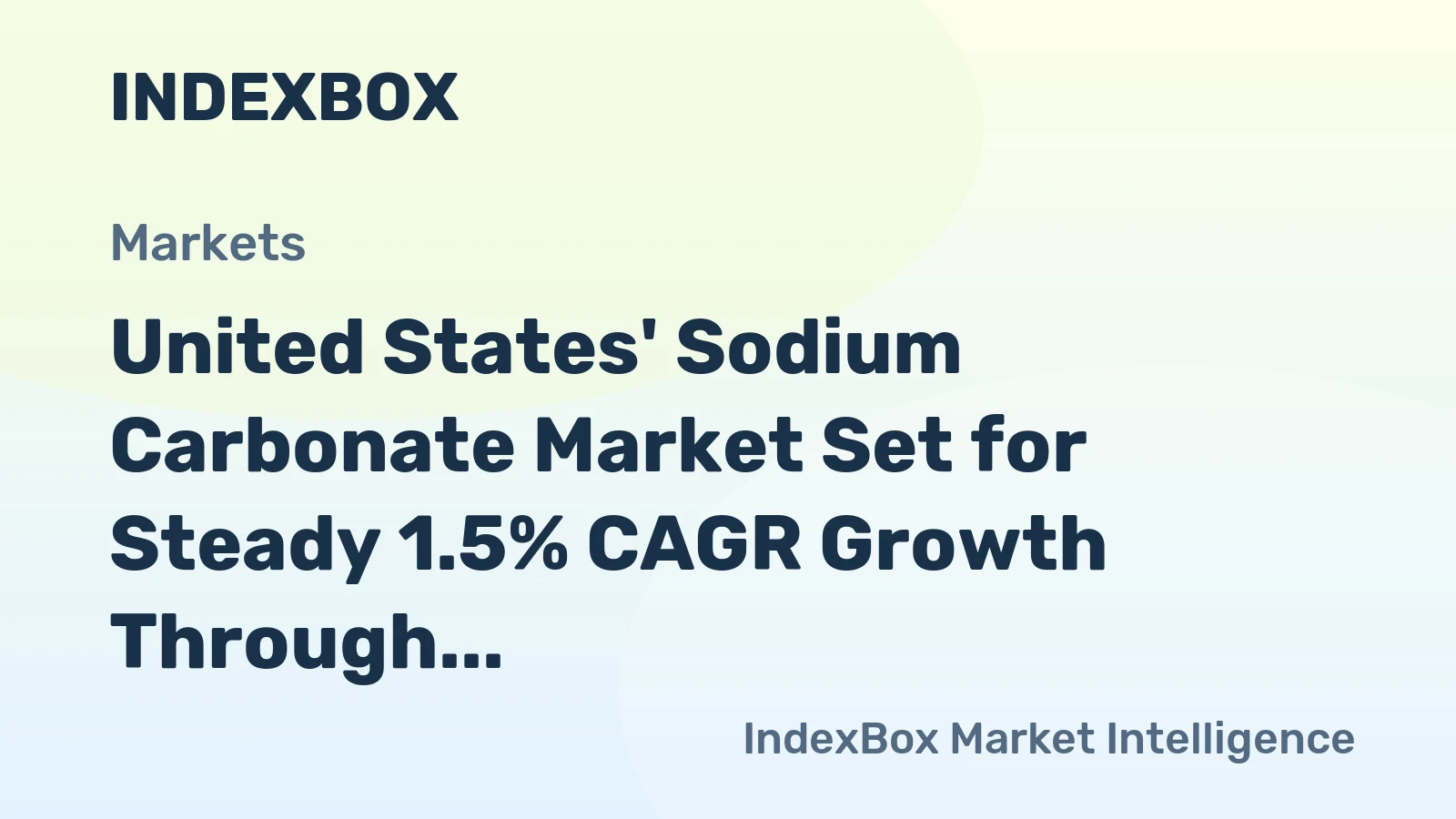 United States' Sodium Carbonate Market Set for Steady 1.5% CAGR Growth Through 2035