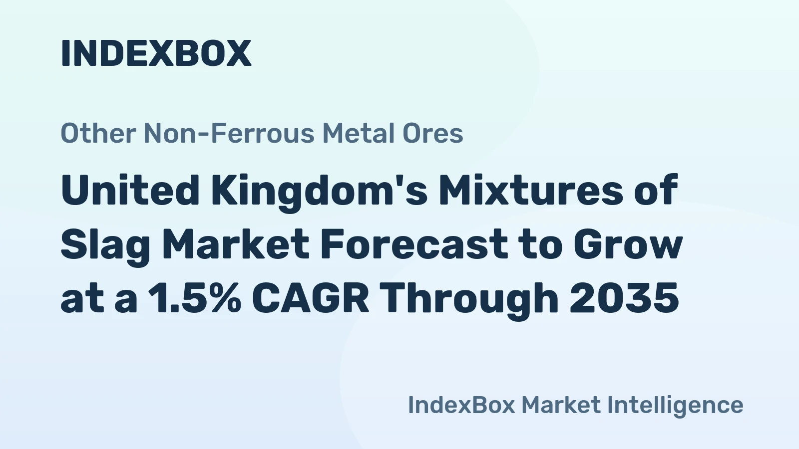 United Kingdom's Mixtures of Slag Market Forecast to Grow at a 1.5% CAGR Through 2035