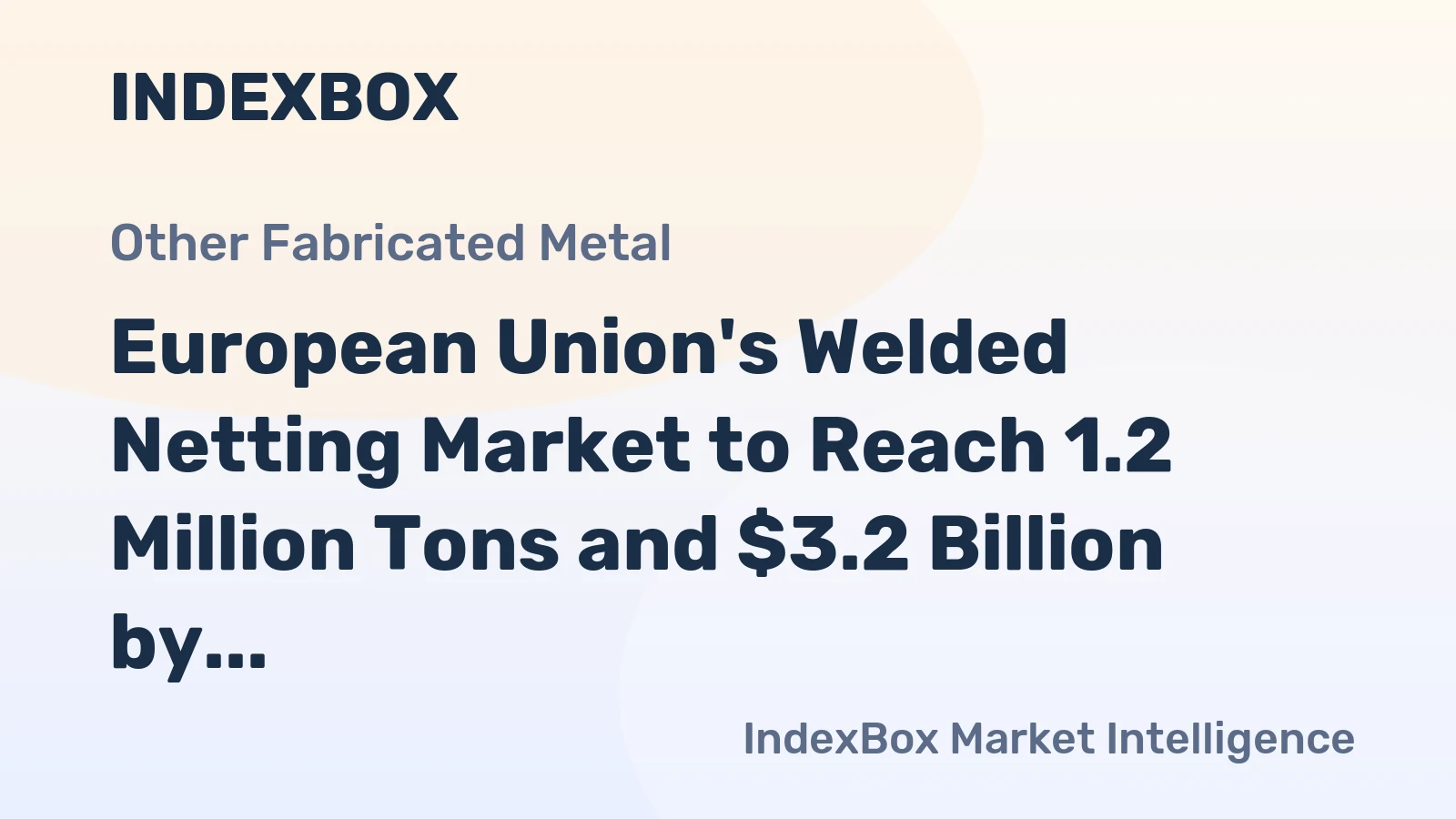 European Union's Welded Netting Market to Reach 1.2 Million Tons and $3.2 Billion by 2035