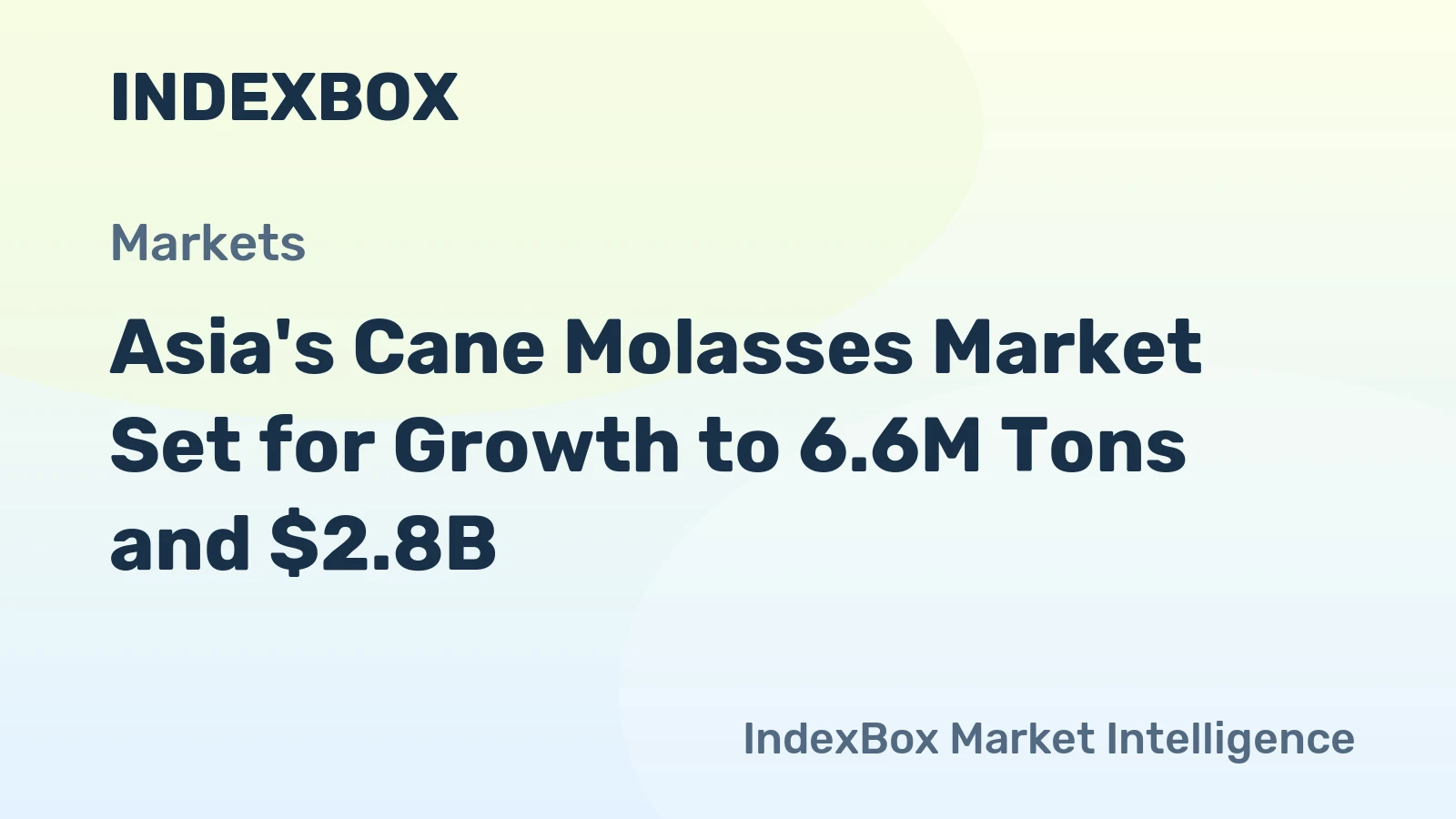 Asia's Cane Molasses Market Set for Growth to 6.6M Tons and $2.8B