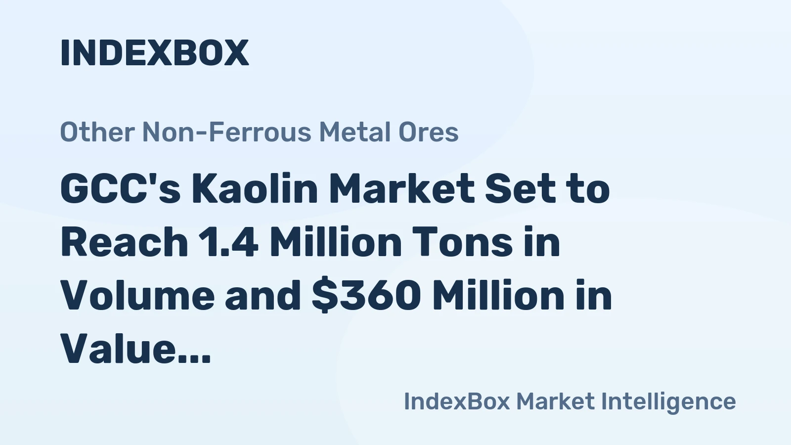 GCC's Kaolin Market Set to Reach 1.4 Million Tons in Volume and $360 Million in Value by 2035