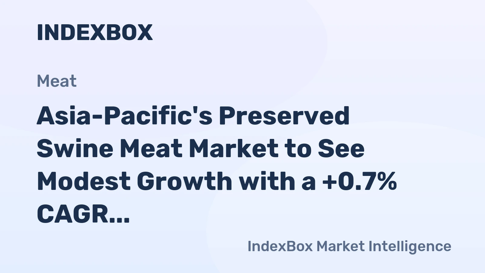 Asia-Pacific's Preserved Swine Meat Market to See Modest Growth with a +0.7% CAGR Through 2035