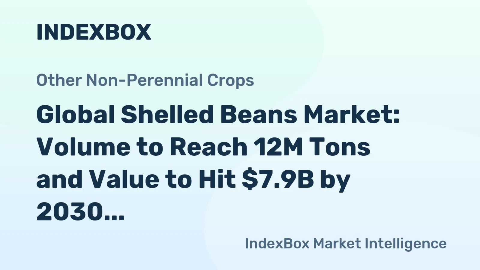Global Shelled Beans Market: Volume to Reach 12M Tons and Value to Hit $7.9B by 2030