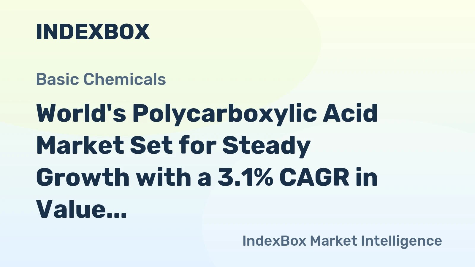 World's Polycarboxylic Acid Market Set for Steady Growth with a 3.1% CAGR in Value Through 2035