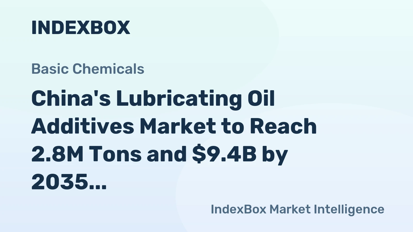 China's Lubricating Oil Additives Market to Reach 2.8M Tons and $9.4B by 2035, Driven by Increasing Demand