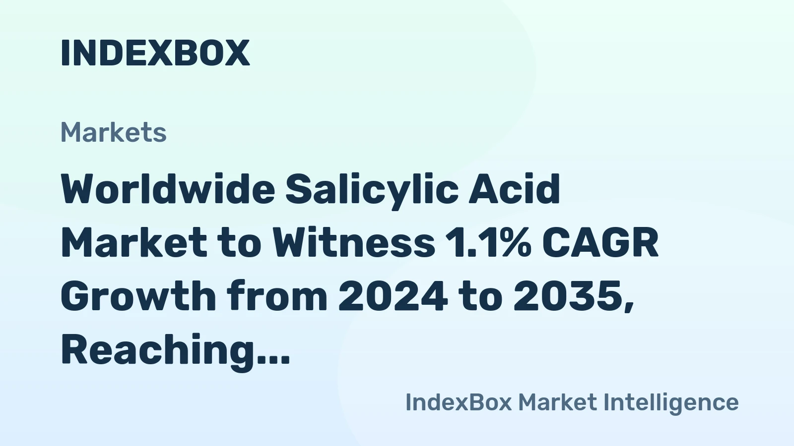 Worldwide Salicylic Acid Market to Witness 1.1% CAGR Growth from 2024 to 2035, Reaching 67K Tons