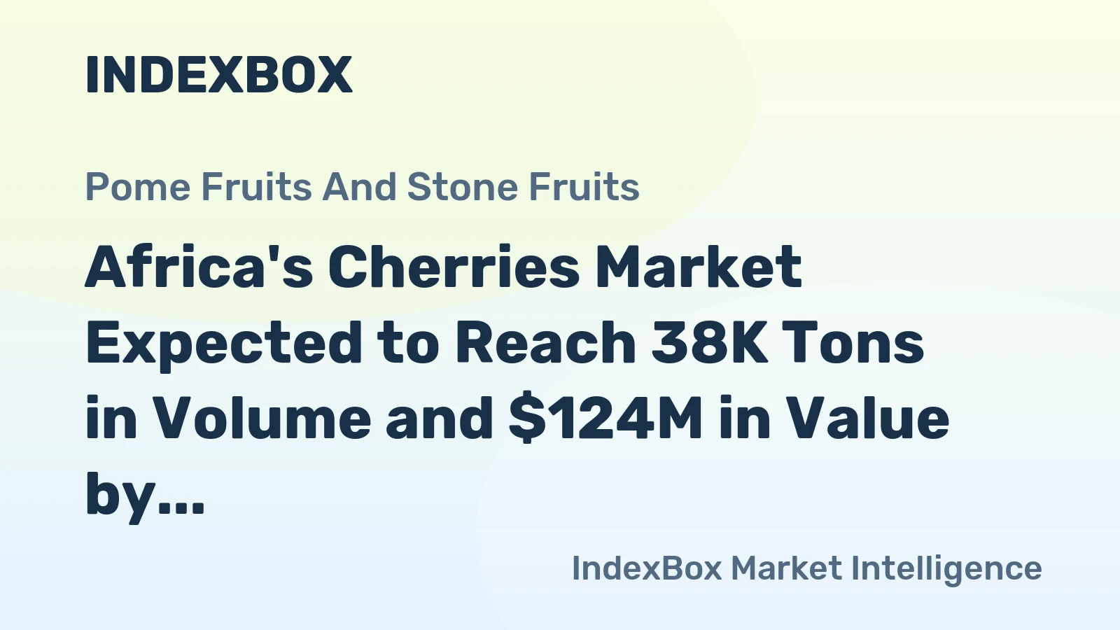 Africa's Cherries Market Expected to Reach 38K Tons in Volume and $124M in Value by 2035