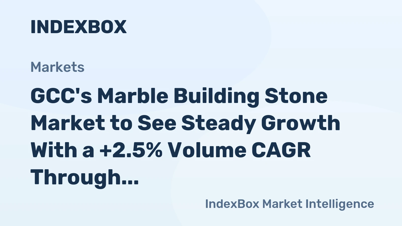 GCC's Marble Building Stone Market to See Steady Growth With a +2.5% Volume CAGR Through 2035