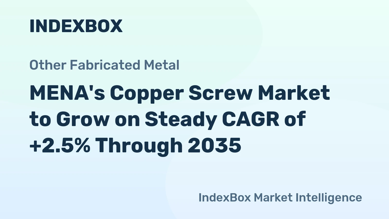 MENA's Copper Screw Market to Grow on Steady CAGR of +2.5% Through 2035
