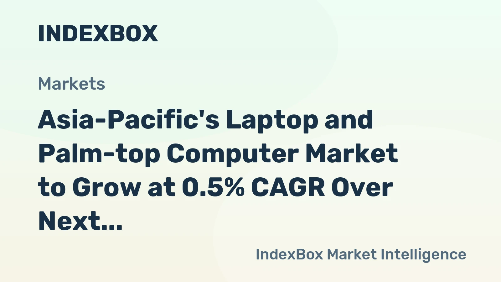 Asia-Pacific's Laptop and Palm-top Computer Market to Grow at 0.5% CAGR Over Next Decade