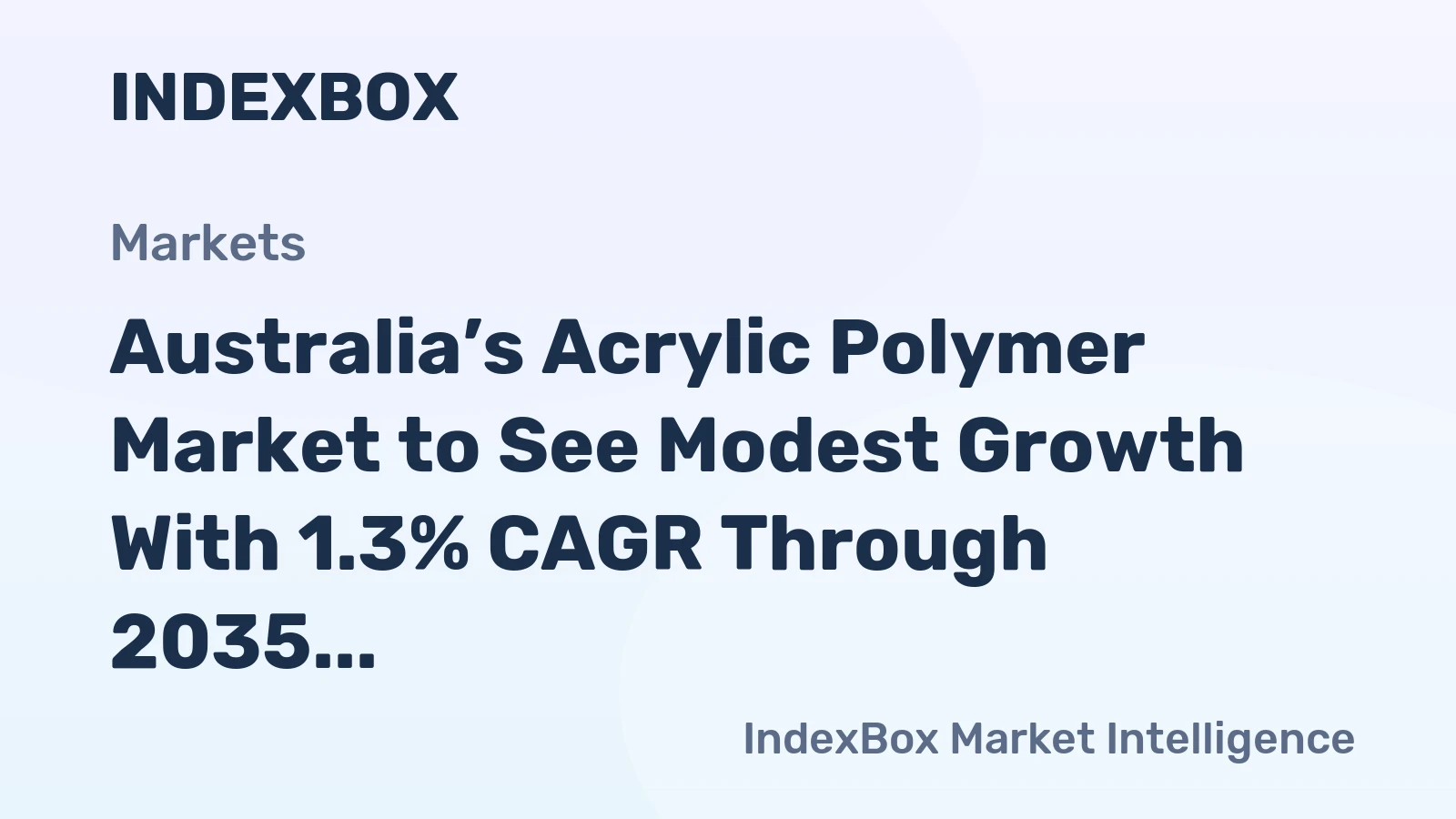 Australia’s Acrylic Polymer Market to See Modest Growth With 1.3% CAGR Through 2035