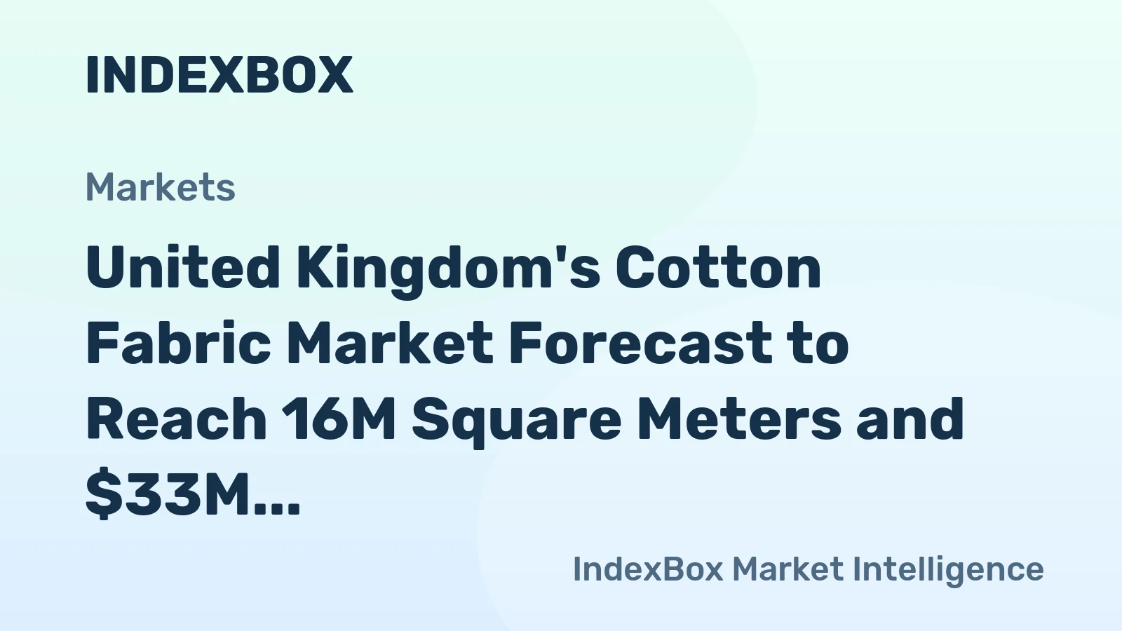United Kingdom's Cotton Fabric Market Forecast to Reach 16M Square Meters and $33M by 2035 After a Decade of Decline