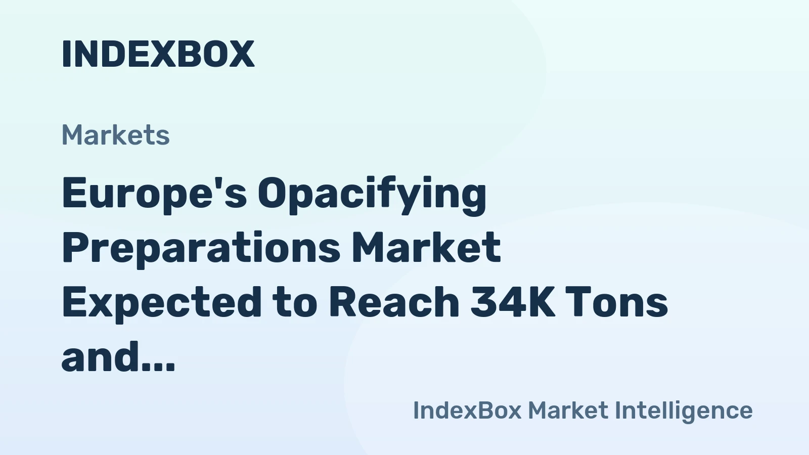 Europe's Opacifying Preparations Market Expected to Reach 34K Tons and $7.4B by 2035