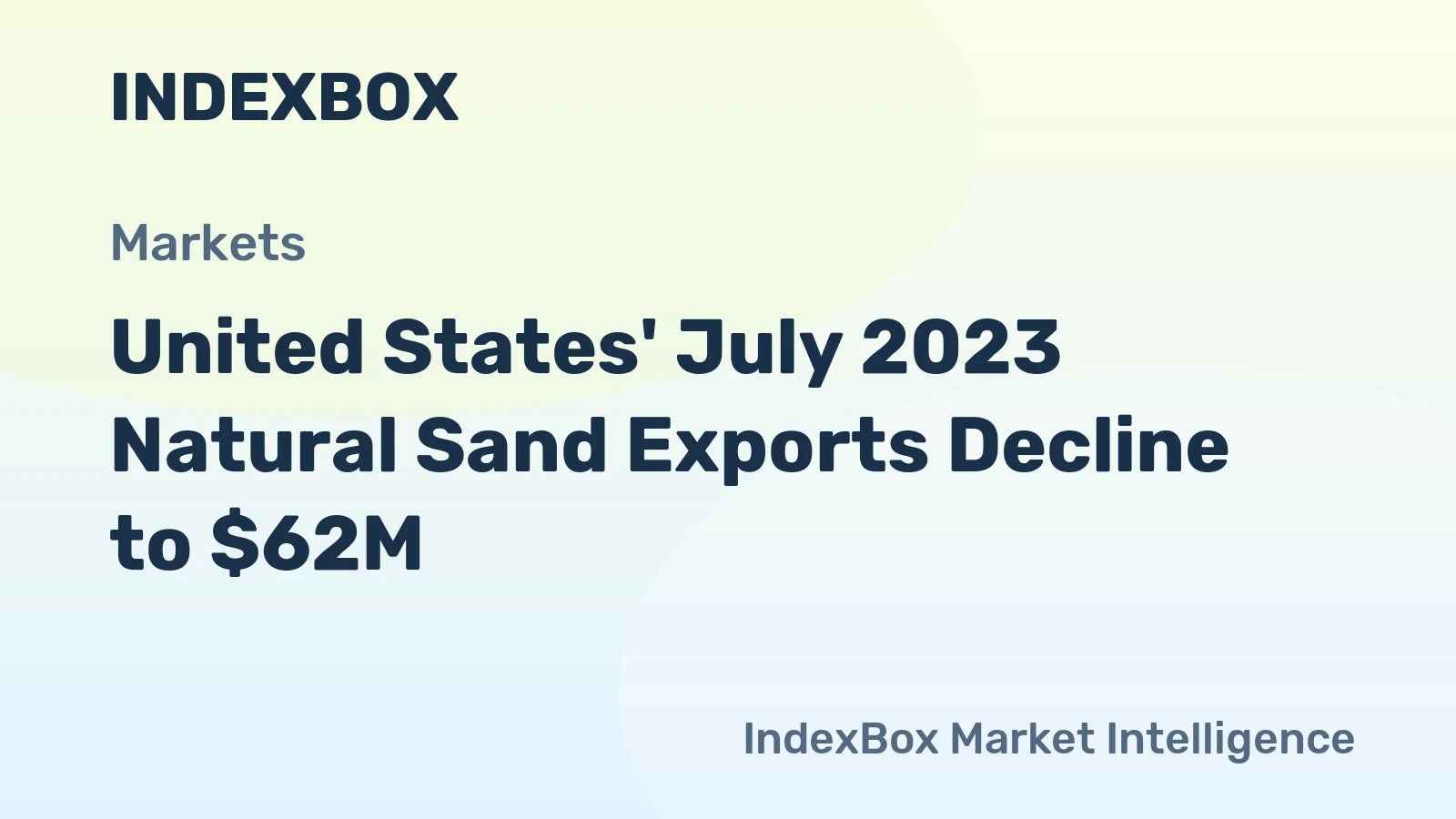 United States' July 2023 Natural Sand Exports Decline to $62M