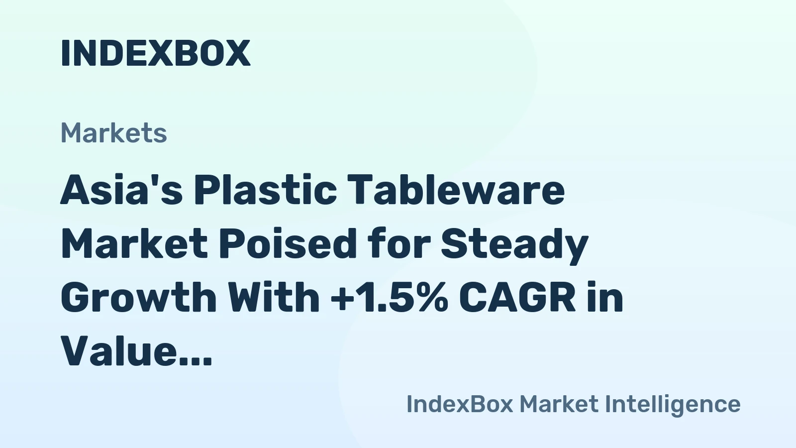 Asia's Plastic Tableware Market Poised for Steady Growth With +1.5% CAGR in Value Through 2035