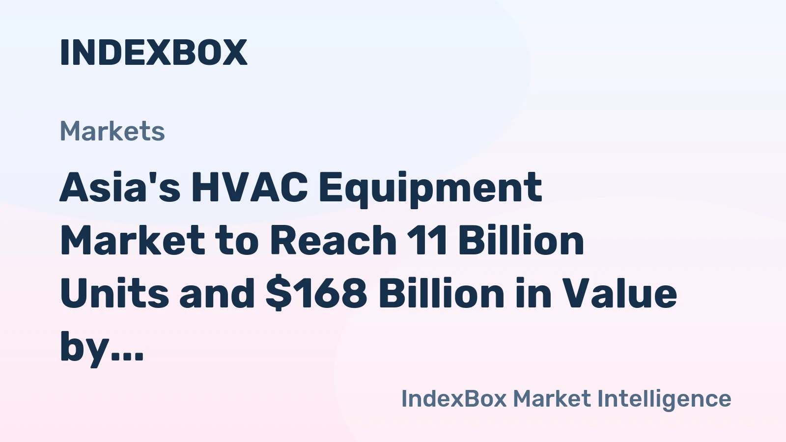 Asia's HVAC Equipment Market to Reach 11 Billion Units and $168 Billion in Value by 2035