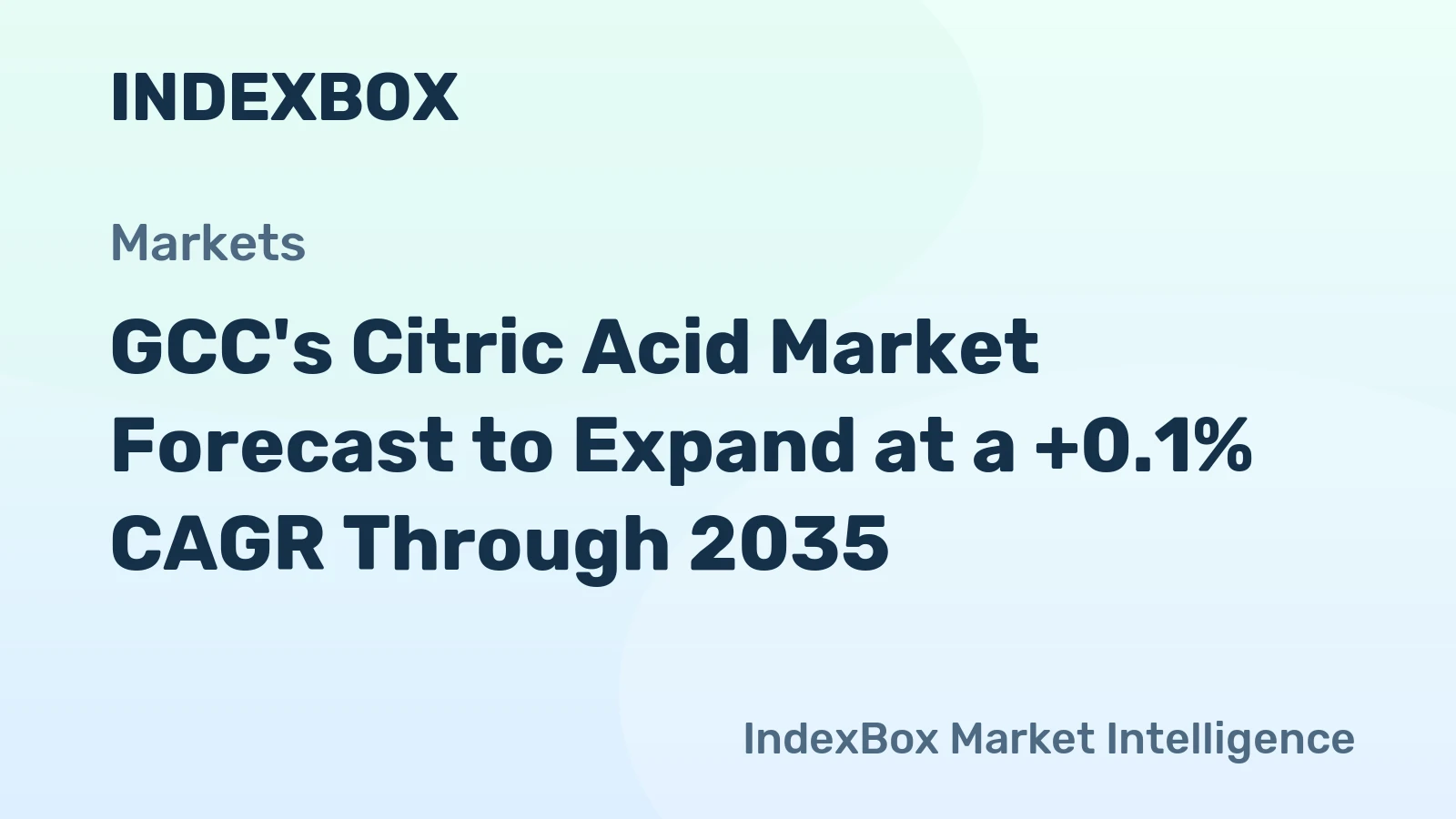 GCC's Citric Acid Market Forecast to Expand at a +0.1% CAGR Through 2035