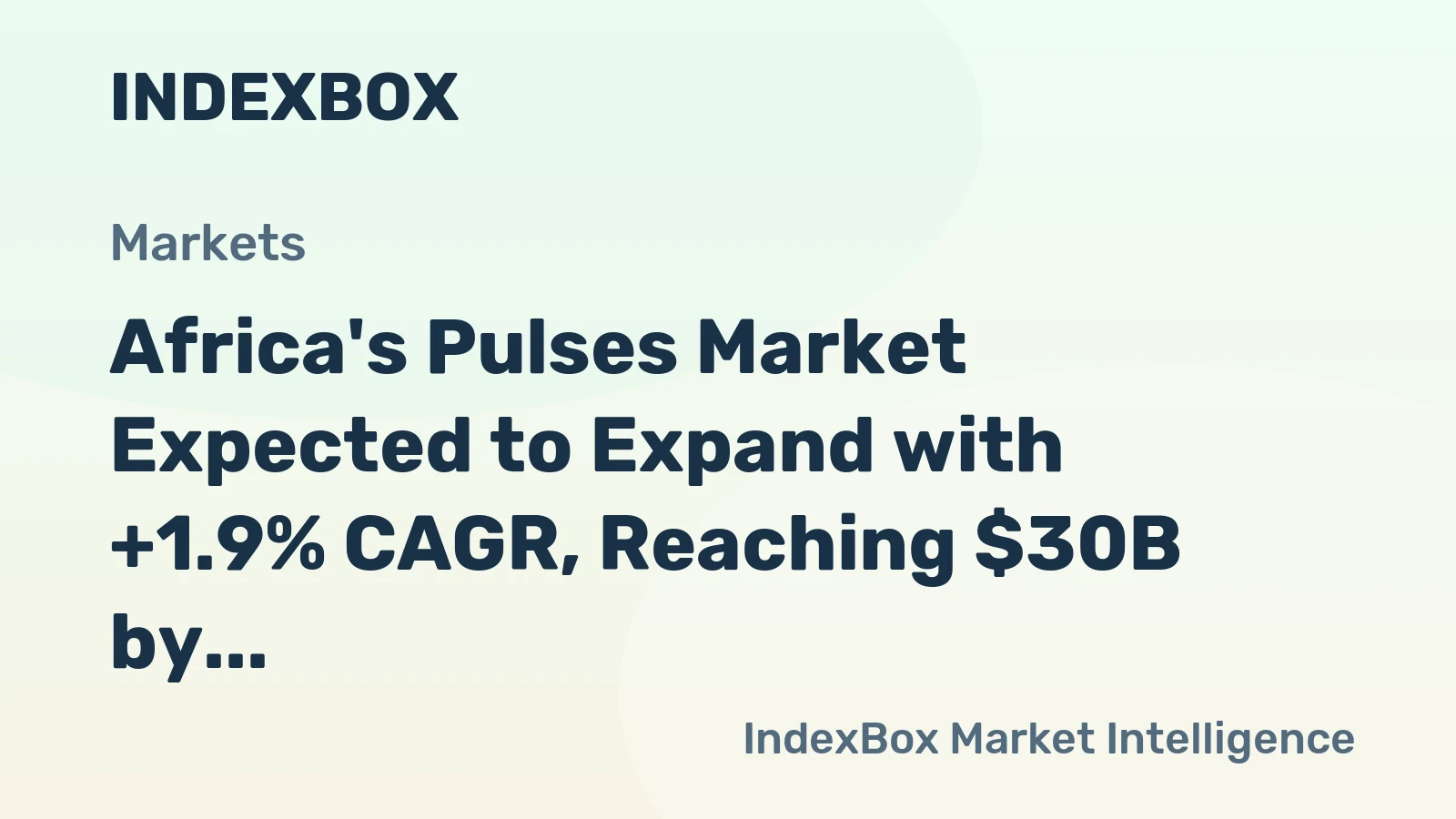 Africa's Pulses Market Expected to Expand with +1.9% CAGR, Reaching $30B by 2035