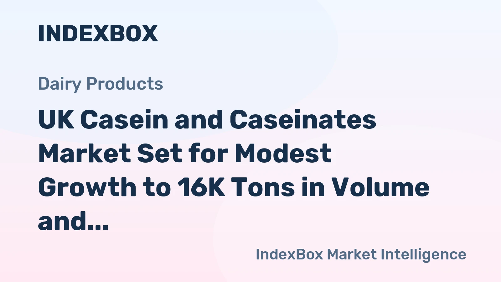UK Casein and Caseinates Market Set for Modest Growth to 16K Tons in Volume and $205M in Value