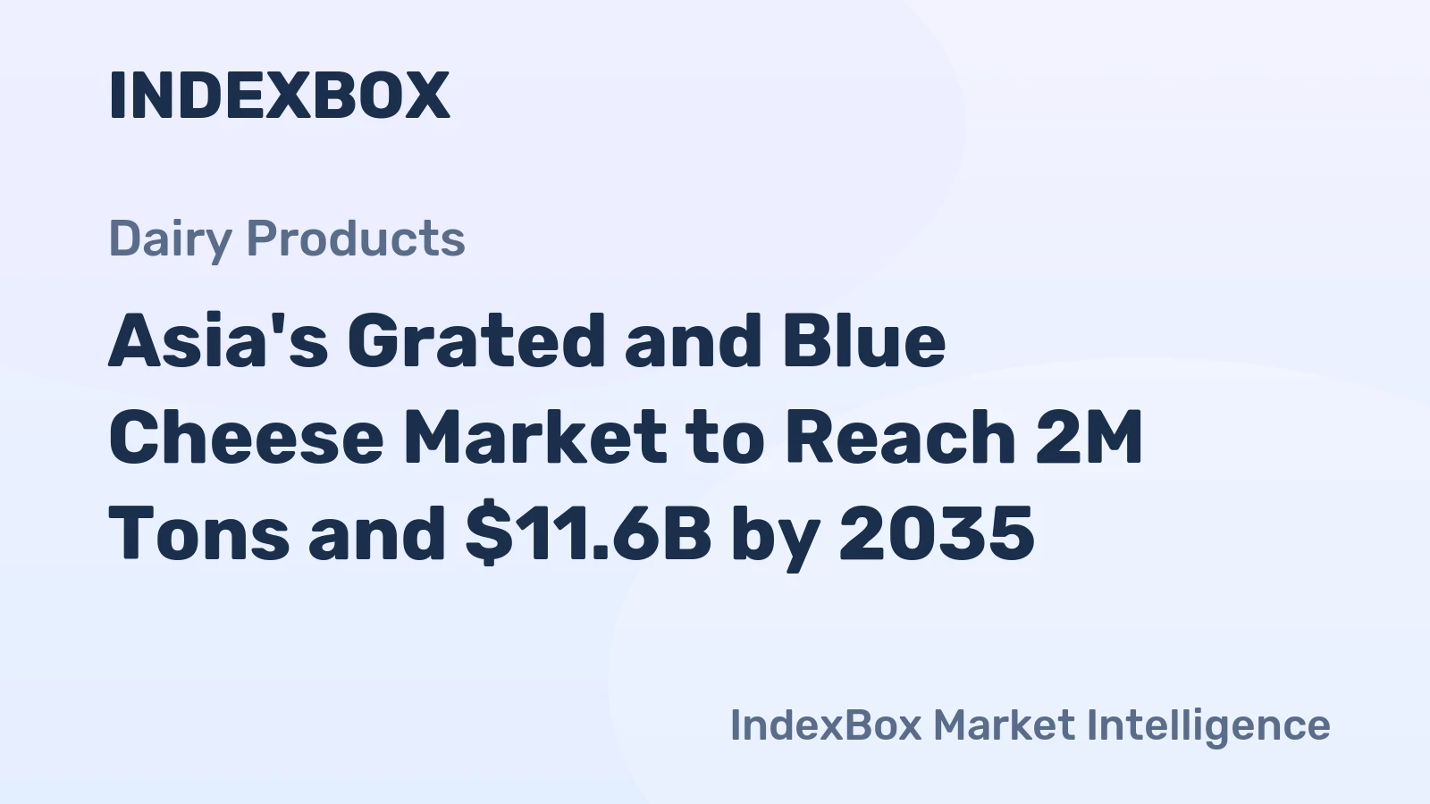 Asia's Grated and Blue Cheese Market to Reach 2M Tons and $11.6B by 2035