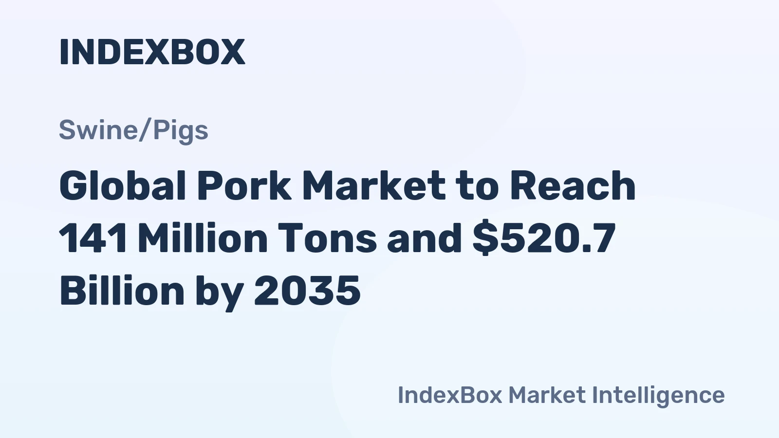 Global Pork Market to Reach 141 Million Tons and $520.7 Billion by 2035