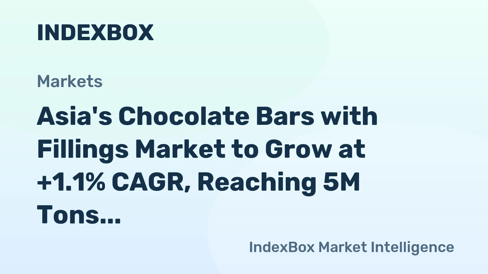 Asia's Chocolate Bars with Fillings Market to Grow at +1.1% CAGR, Reaching 5M Tons by 2035