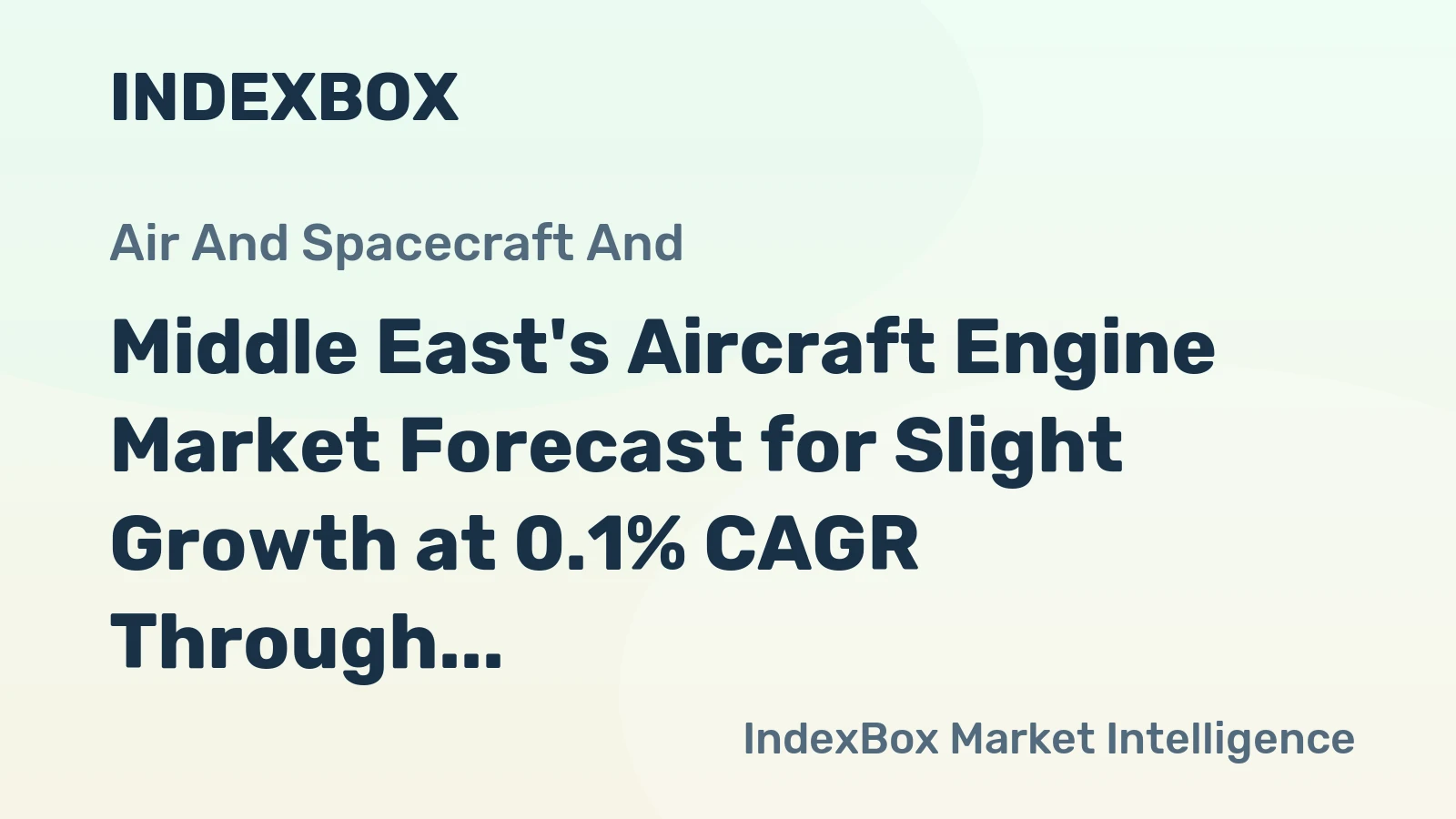 Middle East's Aircraft Engine Market Forecast for Slight Growth at 0.1% CAGR Through 2035