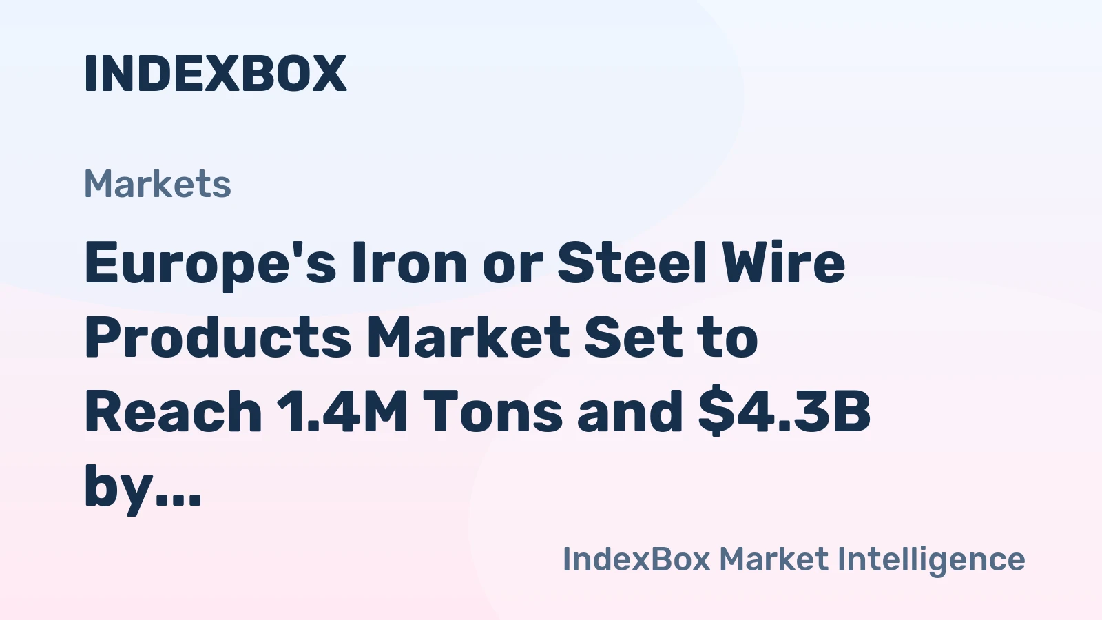 Europe's Iron or Steel Wire Products Market Set to Reach 1.4M Tons and $4.3B by 2035