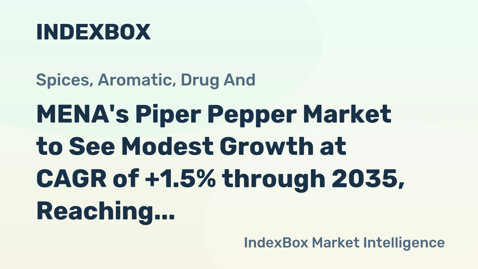 MENA's Piper Pepper Market to See Modest Growth at CAGR of +1.5% through 2035, Reaching $684M