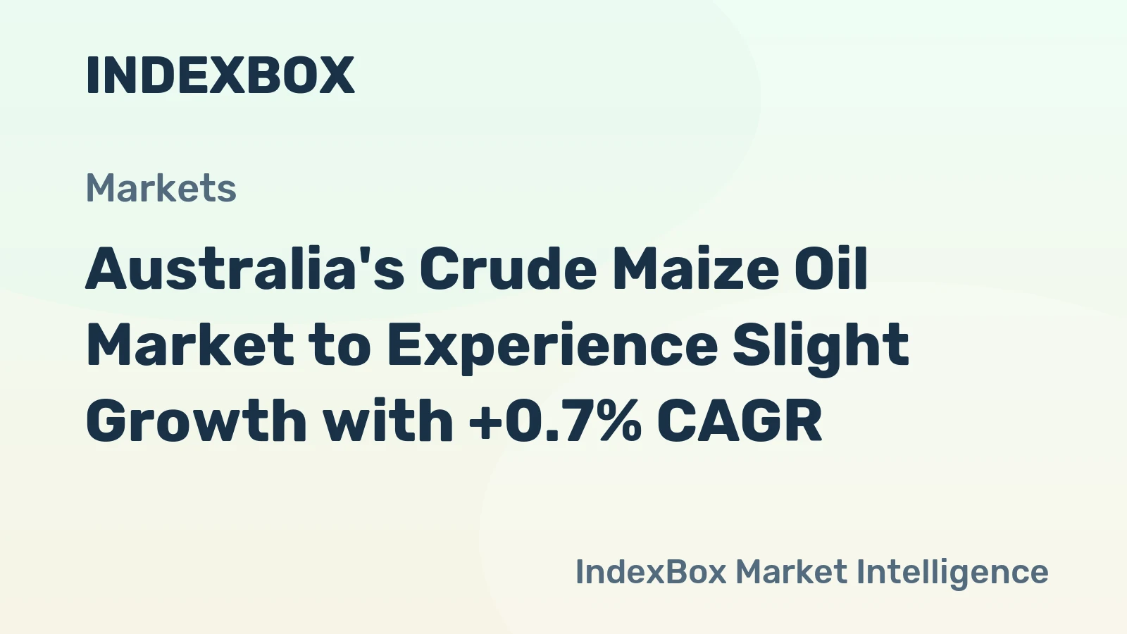 Australia's Crude Maize Oil Market to Experience Slight Growth with +0.7% CAGR