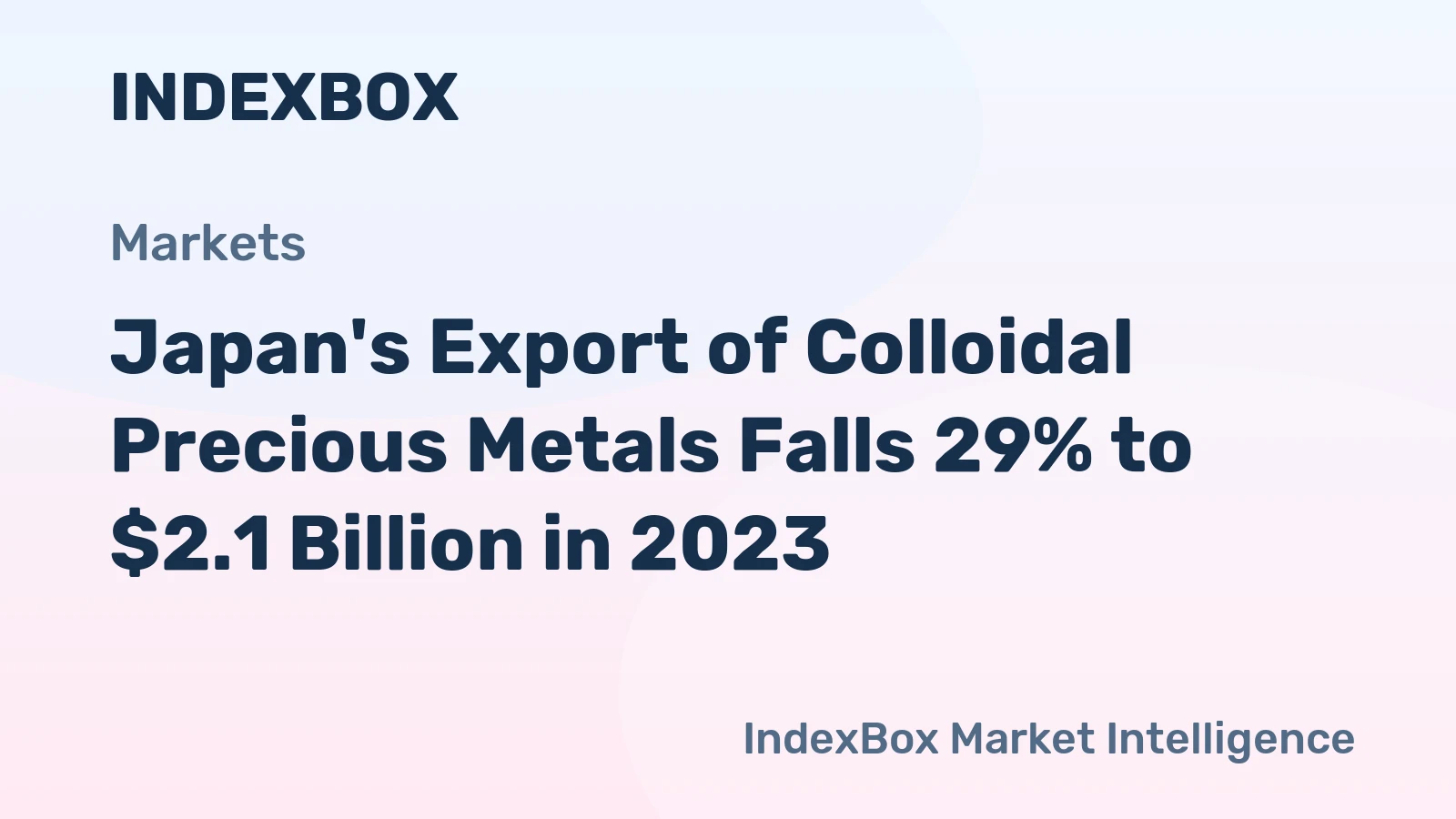 Japan's Export of Colloidal Precious Metals Falls 29% to $2.1 Billion in 2023